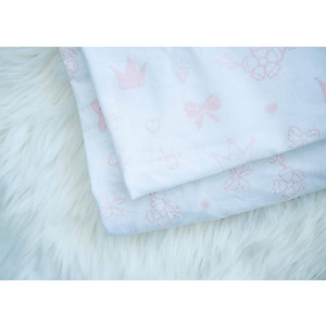 BlisfulNight Modern Princess Design 100% Jersey Cotton Pink Fitted Crib Sheet Set with Toddler Pillowcase for Girls - Soft, Breathable - Fits Standard Crib and Toddler Mattress (Sweet Amber)