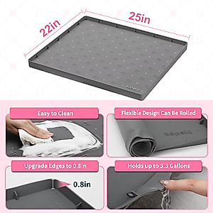 Sdpeia Under Sink Mat for [25" x 22"] Cabinet, Upgraded Silicone Waterproof Mat Kitchen Cabinet Liner Cabinet Protector Kitchen Organizers and Storage