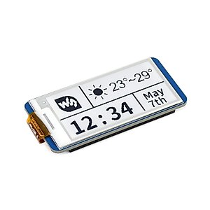 waveshare 2.13inch E-Ink Display HAT 250×122 Pixels Black White Two Color E-Paper Module epaper Screen for Raspberry Pi Pico Microcontroller Board,Support Partial Refresh