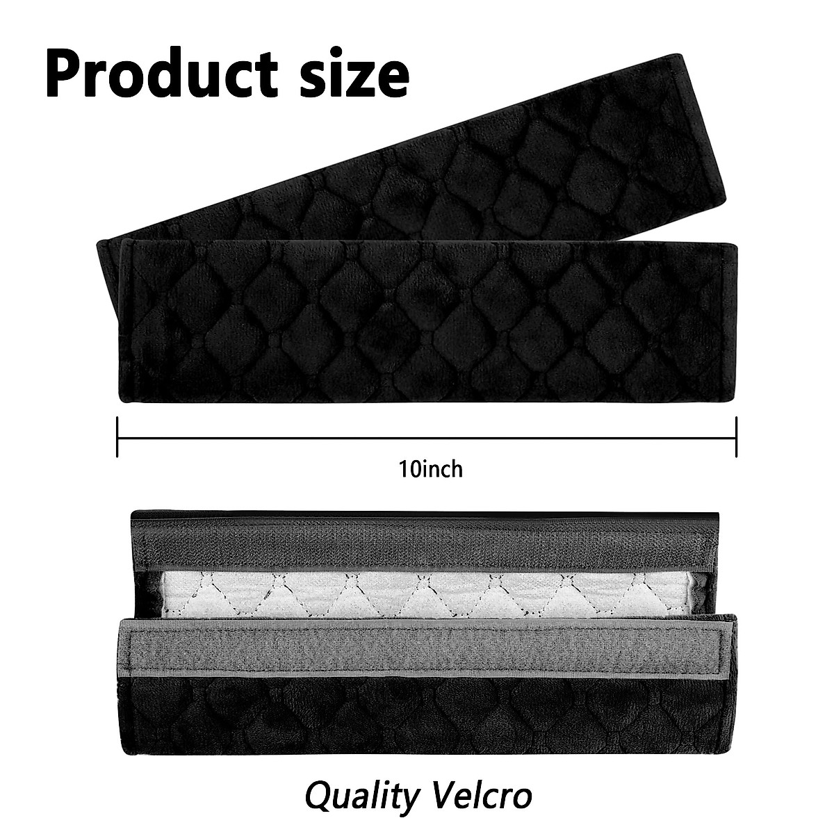 Turcee 2 PCS Auto Seatbelt Covers Soft Seat Belt Cushion,Anti-Friction for a Comfortable Driving,Car Accessories for Men/Women/Kid,Fit with All Cars and Backpacks (Black)