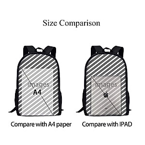 Hawapod Cute Dog Pug Causal Stripe Backpack Teen Backpacks For Girls School Bag Boys Travel Daypack