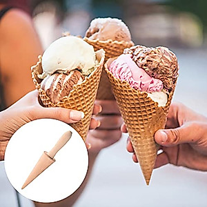 Ice Cream Cone Roller Mould, Wooden Krumkake Cone Roller, Waffle Pastry Cone Shaper Pizzelle Roller, Dessert Cooking Decorating Baking DIY Tools Accessories