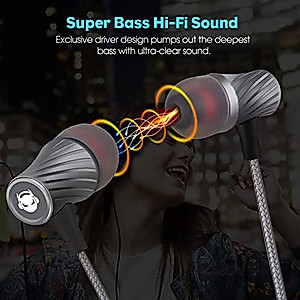 MINDBEAST Super Bass Earbuds Noise Cancelling Wireless and Wired Set, Prime, Amazing Sound Effects