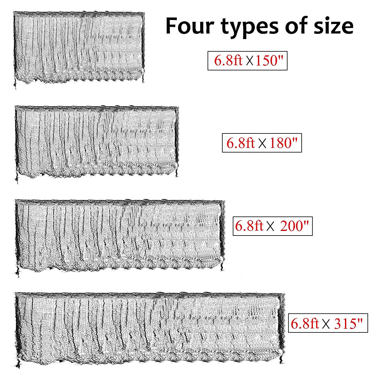 FATHER.SON Halloween Creepy Cloth Decorations Decor Halloween Party Decorations Outdoor Indoor.(6.8ft x 315" Black)