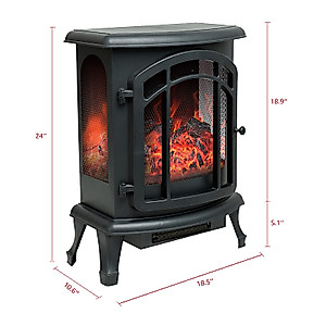 FLAME&SHADE Electric Fireplace Stove for Indoor use, 24 inch Portable Freestanding Space Heater with Remote