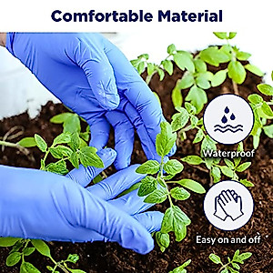 Membrane Solutions Nitrile Gloves Large 100 Count, Disposable Exam Gloves, Blue, Powder/Latex Free, Non-Sterile, 4 Mil Lightly Textured, Home (1 Box)