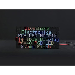 Coolwell Full Color RGB Flexible LED Matrix Panel for Raspberry Pi 4B+ 4B 3B+ 3B 2B+ Zero W WH Pico ESP32 Ardui 2.5mm Pitch 96×48 Pixels Adjustable Brightness and Bendable PCB