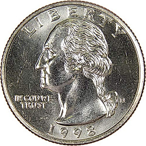 1998 D Washington Quarter BU Uncirculated Mint State 25c US Coin Collectible