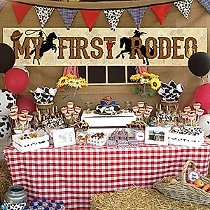 Labakita Lager My First Rodeo Banner, West Cowboy Cowgirl Theme 1st Birthday Banner, Mexican Rodeo Themed 1st Birthday Party Decorations