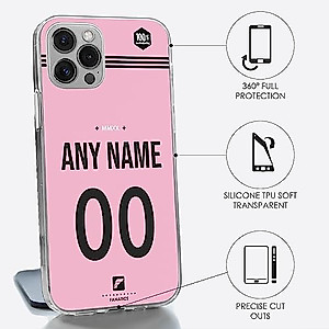 Football Phone Case Miami USA Customize Your Name and Number Silicone Transparent - Compatible iPhone and Samsung (iPhone XR)