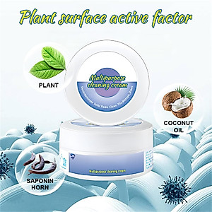 Warn Code Multipurpose Cleaner, Warncode Shoe Cleaner, Warncode Multi-functional Cleaning and Stain Removal Cream, White Shoe Cleaning Cream with Sponge, Decontaminate Solid Paste (1pcs)