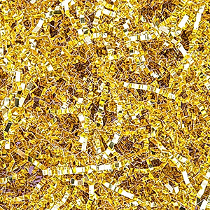 Zwish 1LB Gold Crinkle Cut Paper Shred Filler Metallic Iridescent Gift Boxes Filler Gift Wrapping Gift Basket Filler for Gift Wrapping & Basket Filling