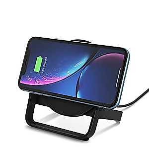 Belkin Quick Charge 10W Wireless Charger - Qi-Certified Charger Stand for iPhone, Samsung Galaxy - Charge While Listening to Music, Streaming Videos, & Video Calling - Includes AC Adapter - Black