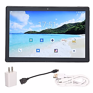 Airshi Office Tablet, Tablet PC Black 10.1in FHD Octa Core CPU for Work (US Plug)