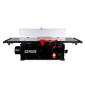 Cutech 40180HI 8-Inch Spiral Cutterhead Benchtop Jointer with Cast Iron Tables, 16 Tungsten Carbide Inserts, Extra Long 24" Fence and Additional Fence Brackets