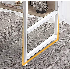 Computer Desk with 2 Drawers,Modern Writing Desk with Bookshelf,L Shaped Pc Laptop Table Sturdy Office Desk Workstation for Home