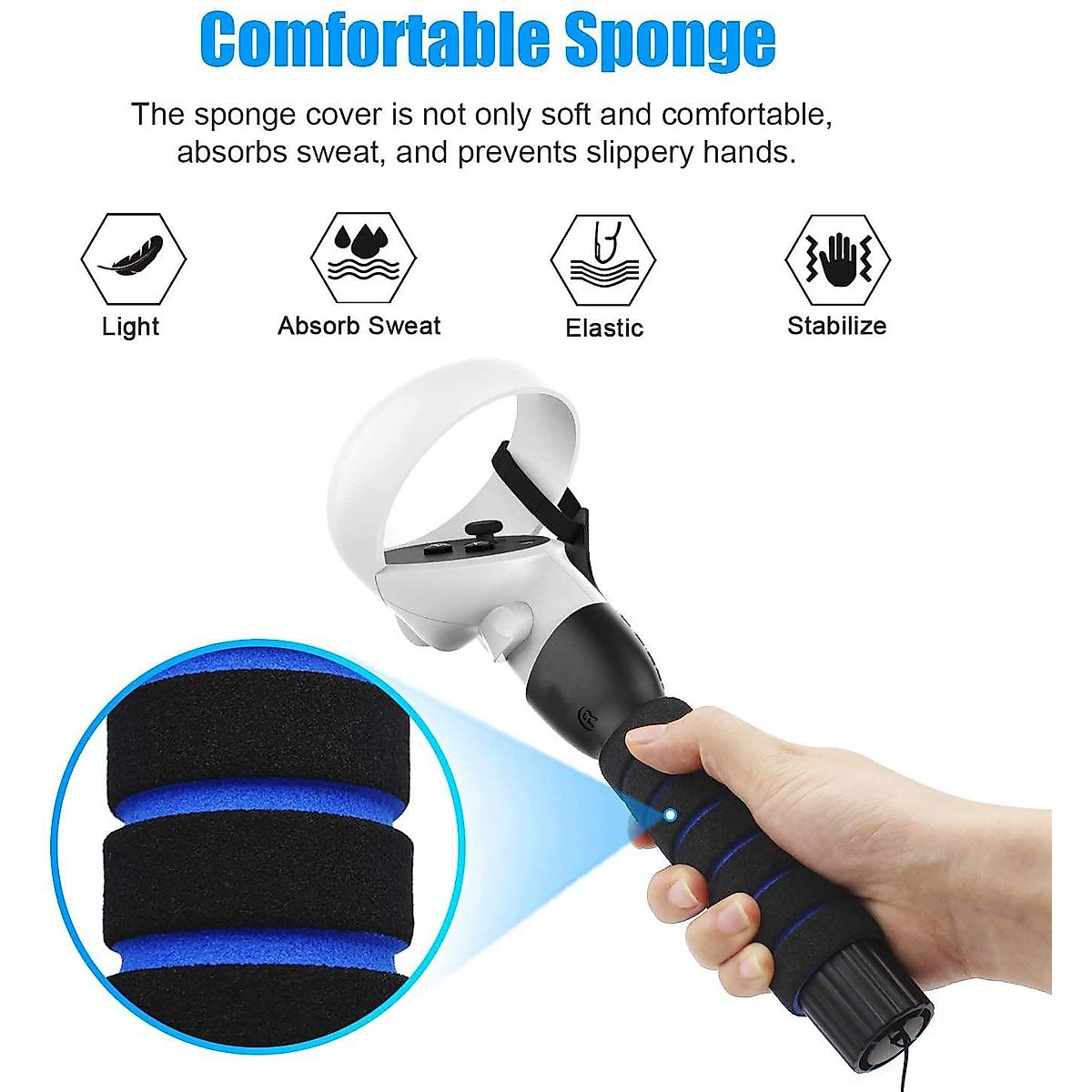 Newooh Left Handle and Right Handle Handle Ropes and Handle Lids Compatible for Oculus Quest 1/Quest 2/Rift S Touch Controller
