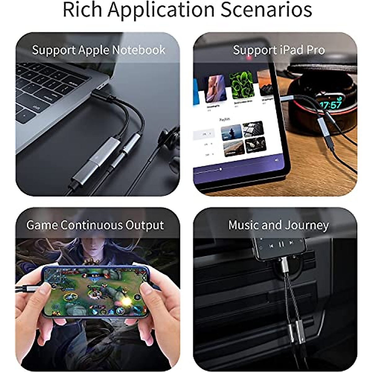 UWOXX USB C to 3.5mm Headphone and Charger Adapter, 2 in 1 USB C PD 3.0 Charging Port to Aux Audio Jack and 60W Fast Charging Dongle for Galaxy S23/S22/S21/S20/Note 20,Pixel 6/5/4/XL,iPad Pro