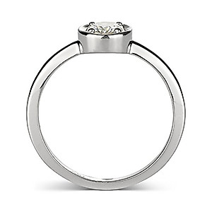 0.33 CTW DEW Round Laboratory-Grown Moissanite Fashion Solitaire Ring in Sterling Silver