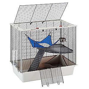 Ferplast Comfortable Ferret and mice cage FURAT, Two-Storey Structure with Accessories Included, Reinforced Corner, Red, 78 x 48 x h 70 cm
