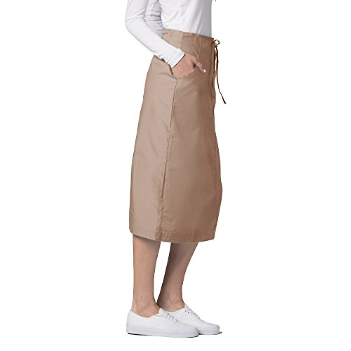 Adar Universal Scrub Skirts for Women - Mid-Calf Drawstring Scrub Skirt - 707 - Khaki - 12