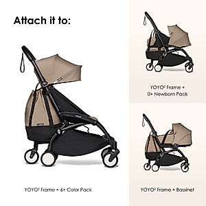 Babyzen Stokke YOYO Bag, Taupe - Provides Additional, Sturdy Storage on the YOYO2 Stroller - Includes Wheel Base & Hooks