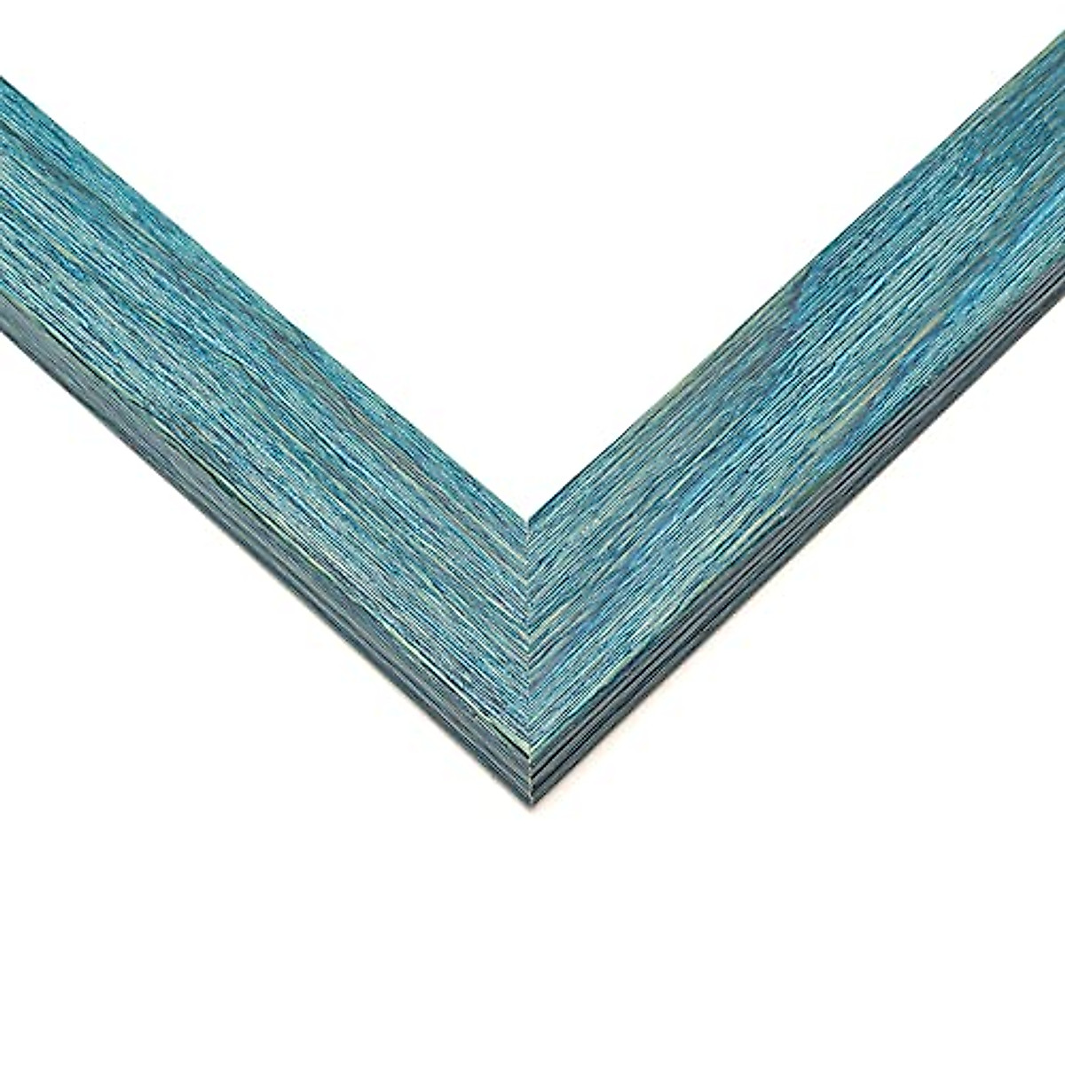 36x18 Frame Blue Real Wood Picture Frame Width 1.25 Inches | Interior Frame Depth 0.5 Inches | Gustav Blue Distressed Photo Frame Complete with UV Acrylic, Foam Board Backing & Hanging Hardware