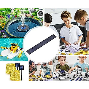 2Pcs Mini Solar Panels for Solar Power, 5.5V 300mA Mini Solar Panel Kit DIY Electric Toy Photovoltaic Cells Solar Epoxy Cell Charger 11.22"*1.67"(285mm*42.5mm)