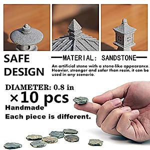 Sdeetesamjun Miniature Fairy Garden Decoration Set,3 Japanese Lantern,10 Stepping Stone Mini Fairy Decor for Garden & Patio Micro Landscape Yard Bonsai Decoration