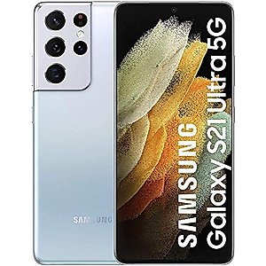 Samsung Galaxy S21 Ultra 5G SM-G998B/DS 256GB 12GB RAM Factory Unlocked (GSM Only | No CDMA - not Compatible with Verizon/Sprint) International Version - Phantom Silver