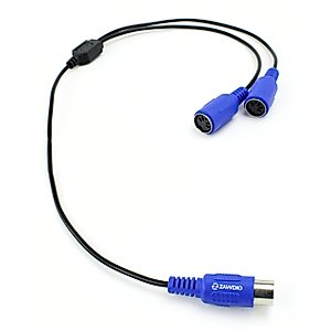 ZAWDIO MIDI Splitter, 5-Pin DIN Y-Adapter Cable, Male to 2X Dual Female Extension