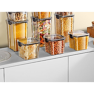 TeoYes Home Storage Jars Clear Multifunctional Airtight Damp-proof Storage Jars with Lids Kitchen Storage Tank (C1,460ML)