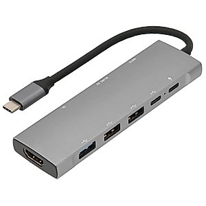 USB Charging Hub, Powerful Docking Station 5Gbps Data Transmission Read TF Card Plug and Play for Laptop for Projector for Computer