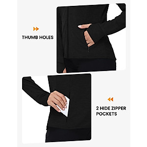 Rdruko Women's Zip Up Hoodie Light Active Jacket UPF 50+ Hiking Outdoor Sun Shirts(Black, US L)