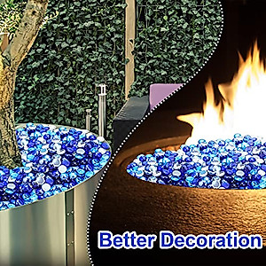 10 LB Flat Glass Marbles Decorative Stone Beads 3/4 Inch for Vases Fish Tank Pebbles Stones Aquarium Gems Floral Display (Sea Blue, Cobalt Blue, Transparent)