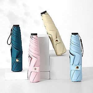 Ultra-light travel umbrella, foldable, ultra-compact and portable, carbon fiber shaft, anti-ultraviolet and windproof umbrella (Pea green)