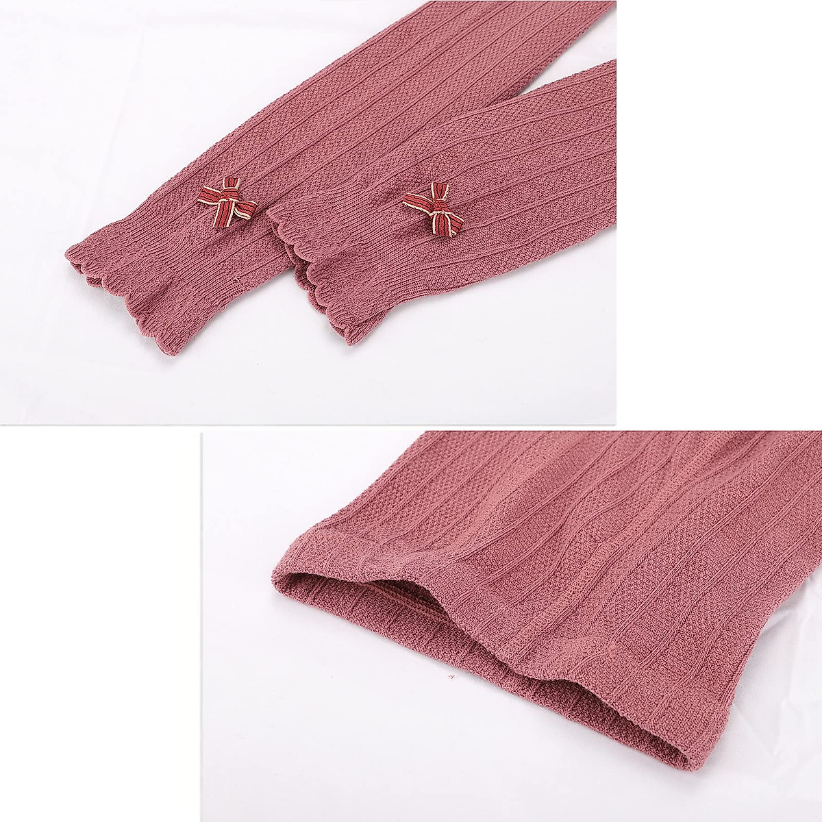 BOOPH 4 Pack Girls Legging Tight Flared Footless Knitted Pant 3-4 Years Multi1