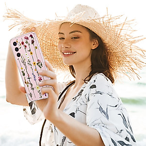 ZTOFERA Floral Case for Samsung Galaxy A34 5G,Clear Cute Flower Pattern Case for Girls Women,Flexible Silicone Protective Slim Shockproof Bumper Phone Cover for Samsung Galaxy A34 5G,Clear