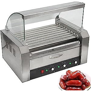 hotdog roller grill Commercial Hot Dog Roller Snack Equipment, Warming Cabinet Hot Dog Maker Sausage Maker, Stainless Steel For Making Hot Dog Sausages Bratwurst