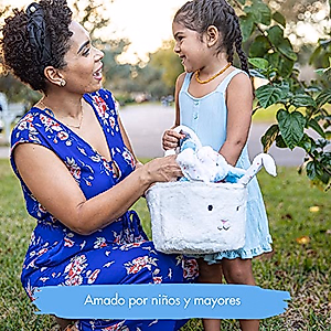 Homarden Plush Bunny Storage Baskets - Foldable Ears Candy Bag Easter Egg Basket - Bunny Basket for Kids - Toy Storage and Candy Bucket for Easter Egg Hunt Play Time or Kids Birthday Party