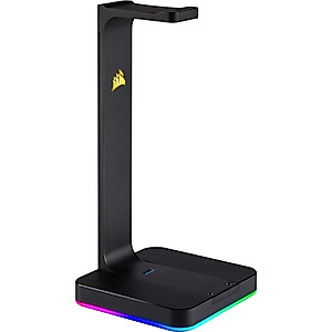 CORSAIR Virtuoso RGB Wireless XT High-Fidelity Gaming Headset - Works with Mac, PC, PS5, PS4, Xbox Series X/S - Slate & ST100 RGB Premium Headset Stand with 7.1 Surround Sound - 3.5mm and 2xUSB 3.0