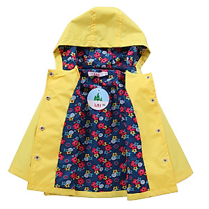 LZH Girl Baby Kid Waterproof Hooded Coat Jacket Outwear Suit Raincoat Hoodies with Pants Yellow 3T(For Age 2-3Y)
