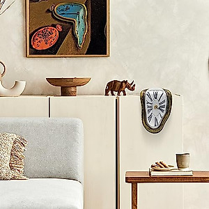 Melting Clock Salvador Dali Melting Clock,Funny Melted Clock Decor Maximalist Decor Melting Clock Wall for Decorative Home Office Shelf Desk Table Funny Creative Gift