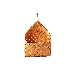 UXZDX Woven Wall Hanging Flower Basket Wall Decoration Storage Basket Hanging Basket Flower Basket Flower Plant Storage Basket, Natural Material,Handmade