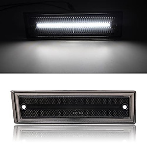 Mynoway Front LED Side Marker Lights Replacement for C/K C1500 C2500 C3500 C10 C20 C30 Suburban Blazer Jimmy Pickup 1981-1991, 2 PCS Driver & Passenger Side Fender Turn Signals White Lamp, Smoked Lens