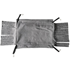 Vedem Guinea Pig Ferret Fleece Bunkbed Hammock Small Animals Cage Hanging Tunnel Hideout for Rat, Chinchilla, Squirrel (Grey)