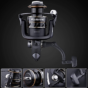 PLUSINNO Fishing Rod and Reel Combos and Fishing Tackle Backpack Storage Bag,Carbon Fiber Telescopic Fishing Rod with Reel Combo,Fishing Gear Bag,Water-Resistant Fishing Backpack with Rod Holder