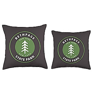 Bethpage State Park New York Souvenirs Bethpage State Park New York NY Forest Tree Badge Vacation Throw Pillow, 18x18, Multicolor