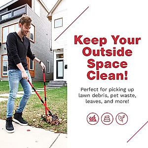 Pawler Dog Pooper Scooper for Large Dogs, Small & Medium Dogs - Heavy-Duty, Metal and Aluminum Poop Scoop Set with Rake and Tray - Dog Poop Scooper for Yard, Grass, Dirt or Gravel - Pet Supplies