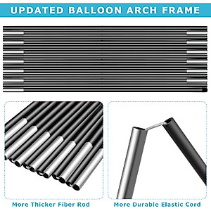 VETOGETHER Updated Balloon Arch Kit, 21ft Adjustable Balloon Arch Stand with Base in 9FT Width and 10FT Height, Threaded Design Balloon Arch Frame for Birthday Baby Shower Party Ballon Arch Kit